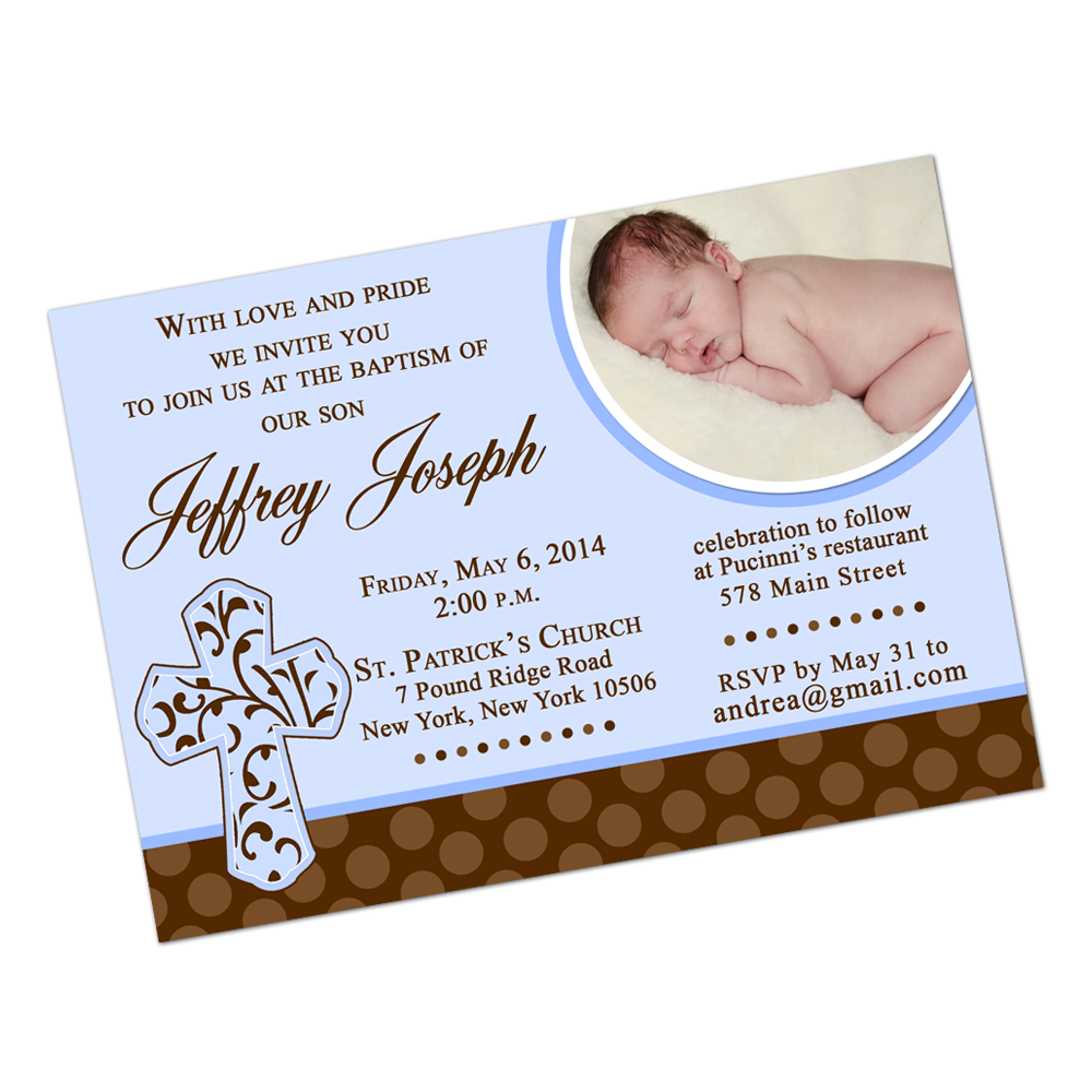 Cross For Baptism Invitation