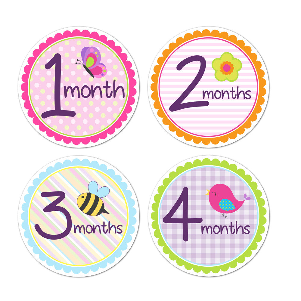Printable Baby Month Sticker Onesie